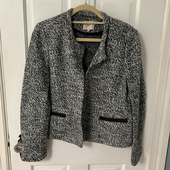 LOFT | Jackets & Coats | Loft Black White Wool Jacket | Poshmark